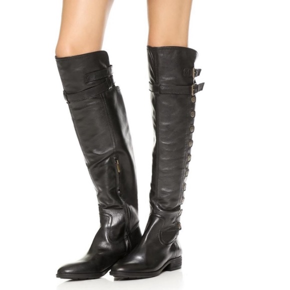Sam Edelman | Shoes | Sam Edelman Black Pierce Over The Knee Button ...